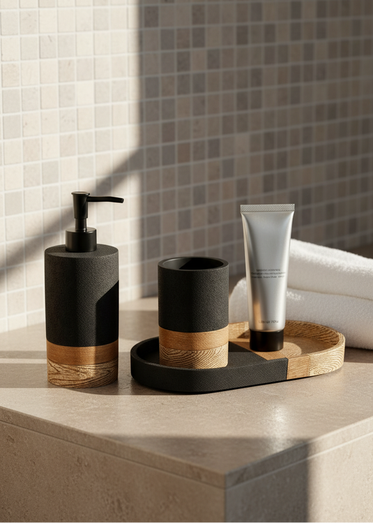 Aurum Dune Bathroom Set - Set of 3 (Black) – Mason Home