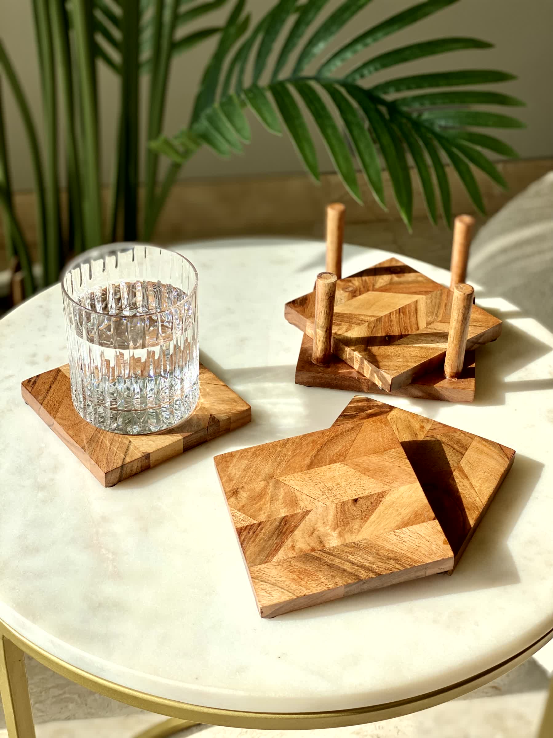 Vienna Acacia Coaster Set Of 4 Mason Home by Amarsons Lifestyle Decor